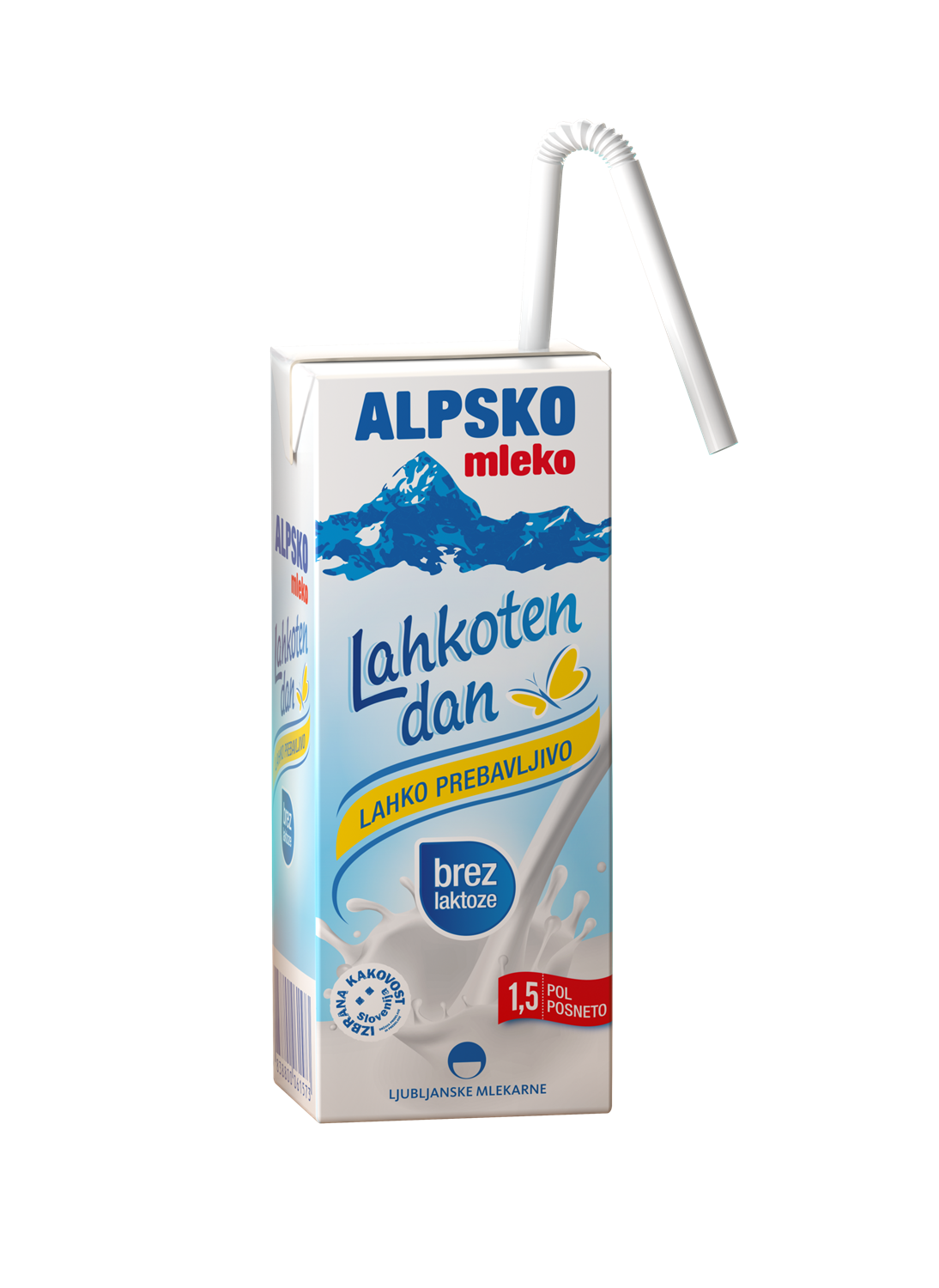 Alpsko mleko brez laktoze z 1,5 % m. m. - Ljubljanske mlekarne